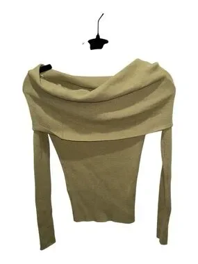 Zara | Sweaters | Zara Sage Green Off Shoulder Sweater Ribbed Knit Top ...